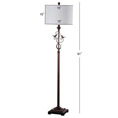 SAFAVIEH Lighting Collection Birdsong Traditional Rustic Farmhouse Oil-Rubbed Bronze 61-inch Living Room Bedroom Home Office Standing Floor Lamp (LED Bulb Included)