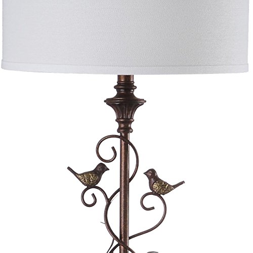 SAFAVIEH Lighting Collection Birdsong Traditional Rustic Farmhouse Oil-Rubbed Bronze 61-inch Living Room Bedroom Home Office Standing Floor Lamp (LED Bulb Included)