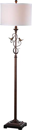 SAFAVIEH Lighting Collection Birdsong Traditional Rustic Farmhouse Oil-Rubbed Bronze 61-inch Living Room Bedroom Home Office Standing Floor Lamp (LED Bulb Included)