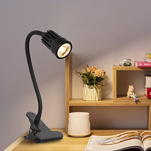 LED Clamp Clip on Light Reading Lights, 3w Clip Bedside Lamp Clamp Desk Lamp, 360°Flexible Gooseneck Book Light for Desk Bedside Headboard, Table Lamp for College Dorm,Home,Nail Art ,Tattoo Lamp 2Pack