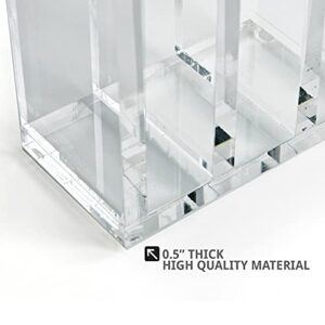 Azar Displays 255035 Clear Acrylic Bookend and Desk File Sorter File Folder Holder for Office ½” Thick Acrylic 1-Pack 255035-1PK