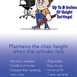 Office Chair Buddy XL - Fix Your Sinking Office Chair in Minutes - Up to 8 Inches of Height Settings - No Tools Needed, Black