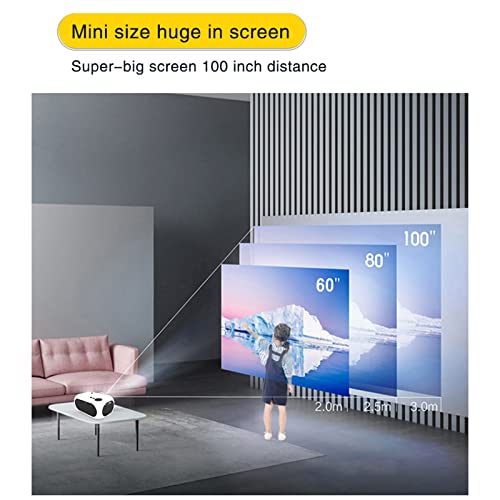 LED Portable Mini Projector HD 1080P Projector U Disk Plug-in Card, Home HD Projector Suitable for Living Room,Bedroom,Office,Patio Party or Field Party