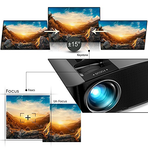 Projector, GooDee 2021 Upgrade HD Video Projector 6800L Outdoor Movie Projector, 1080P and 230" Support Home Theater Projector