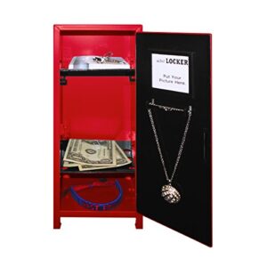 Mini Locker with Lock and Key Red -10.75" Tall x 4.125" x 4.125"