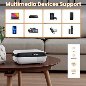 HAPPRUN Projector, Native 1080P Bluetooth Projector with 100''Screen, 9500L Portable Outdoor Movie Projector Compatible with Smartphone, HDMI,USB,AV,Fire Stick, PS5