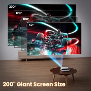 HAPPRUN Projector, Native 1080P Bluetooth Projector with 100''Screen, 9500L Portable Outdoor Movie Projector Compatible with Smartphone, HDMI,USB,AV,Fire Stick, PS5