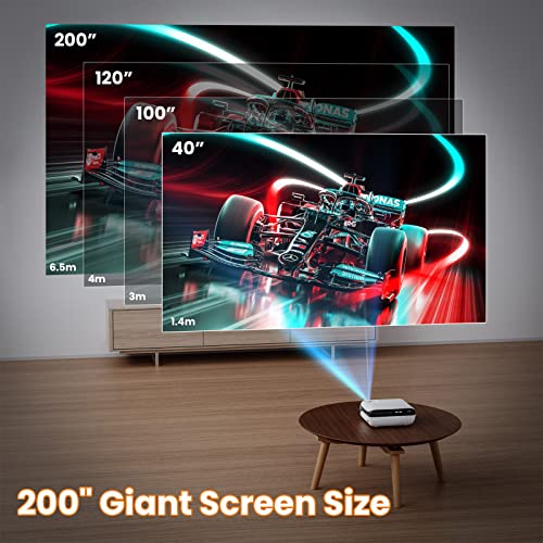 HAPPRUN Projector, Native 1080P Bluetooth Projector with 100''Screen, 9500L Portable Outdoor Movie Projector Compatible with Smartphone, HDMI,USB,AV,Fire Stick, PS5