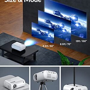 Mini Projector, CLOKOWE 2023 Upgraded Portable Projector with 7000 Lux and Full HD 1080P, Movie Projector Compatible with iOS/Android Phone/Tablet/Laptop/PC/TV Stick/Box/USB Drive/DVD/Game Console