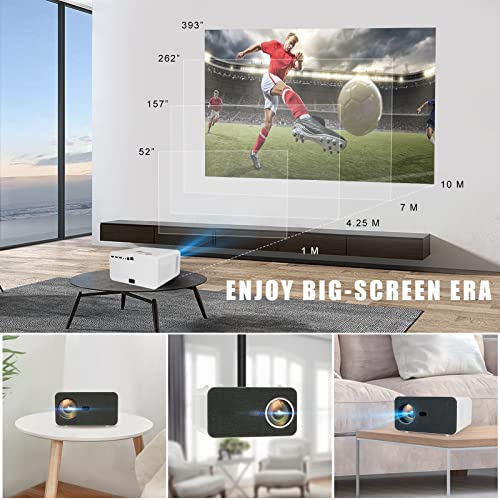 Suvisukua HD Native 1080p,5G WiFi Bluetooth Smart Home Projector,4K Projector for Outdoor Movies, Support Correct Trapezoid, Digital Zoom,Compatible with HDMI, USB, Laptop, PC, TV Stick, DVD