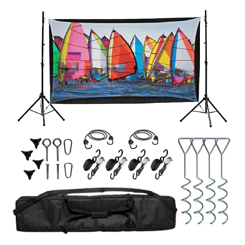 Recreation Series System | 15’ Front and Rear Projection Screen with Savi 4000 Lumen 1080p HD Projector, Sound System, Streaming Device w/WiFi (EZ-600)