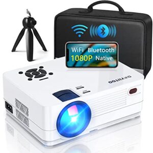 native 1080p projector with wifi and two-way bluetooth, full hd movie projector for outdoor movies, 300″ display projector 4k home theater, compatible with ios/android/pc/xbox/ps4/tv stick/hdmi/usb