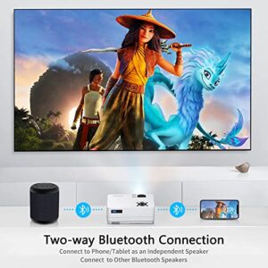 Native 1080P Projector with WiFi and Two-Way Bluetooth, Full HD Movie Projector for Outdoor Movies, 300" Display Projector 4k Home Theater, Compatible with iOS/Android/PC/XBox/PS4/TV Stick/HDMI/USB