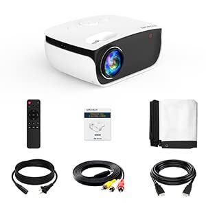 Outdoor Projector, Mini Projector with 100" Screen, 1080P and 240" Supported Movie Projector 7500 L Portable Home Video Projector Compatible with Smartphone/TV Stick/PS5/PC/Laptop