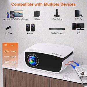 Outdoor Projector, Mini Projector with 100" Screen, 1080P and 240" Supported Movie Projector 7500 L Portable Home Video Projector Compatible with Smartphone/TV Stick/PS5/PC/Laptop