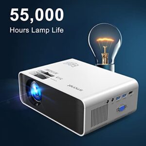 Movie Projector, SMONET 1080P HD Projector 7500L Home Projector Video TV Projector Mini Portable LED Projector Outdoor Indoor Wall Compatible with TV Stick Laptops PC PS5 HDMI USB