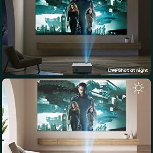 TMY Native 1080P Projector with 5G WiFi and Bluetooth 5.1, 320ANSI 4K Supported Mini Projector, Portable Projector Compatible with TV Stick/Phone/PC/DVD/HDMI/AV/USB/SD, Outdoor Movie Projector