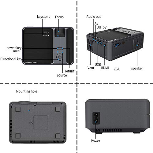 HD Mini Smart TV Projector 2022 Upgraded Portable Projector with WiFi Bluetooth 1080P Movie Projectors Wireless Screen Cast Compatible with Smartphone HDMI USB AV, for Home Cinema & Outdoor