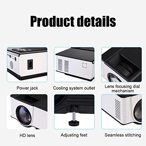 VS314 Mini Projector, 1500 Lumens HD Video Projector 180'' Home Cinema LCD Movie Projector with Remote Control Support 1080P External Phone Sync Screen Micro Projecting for Home Entertainment (US)