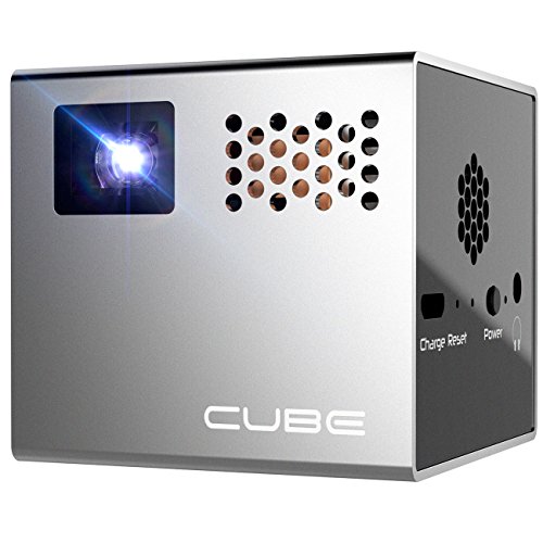 RIF6 CUBE Mini Projector - 2 inch Portable Handheld Projector Screen with Built In Speakers and HDMI Input for SmartPhone, Gaming and Home Movie Theater - Pocket Video Projectors with Full LED Display