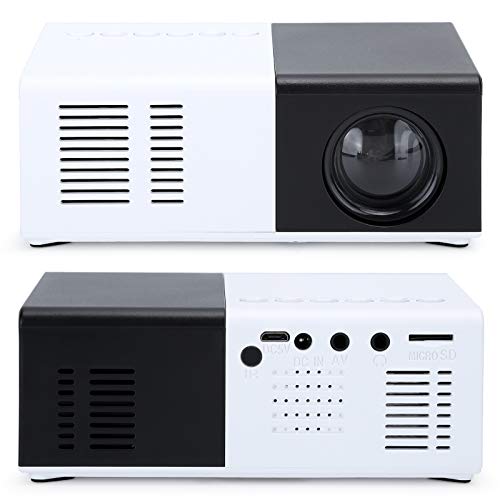 Mini Projector, 1080P LED Portable Video Projectors Support AV/USB/TF Card with Tripod Multimedia Projector for Home Entertainment and Home Cinema, 100‑240V.(US)