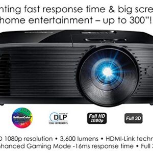 Optoma HD146X High Performance Projector for Movies & Gaming | Bright 3600 Lumens | DLP Single Chip Design | Enhanced Gaming Mode 16ms Response Time