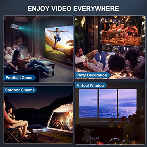 Projector with WiFi and Bluetooth, 5G WiFi Native 1080P 9500L 4K Supported, FUDONI Portable Outdoor Projector with Screen for Home Theater, Compatible with HDMI/USB/PC/TV Box/iOS and Android Phone