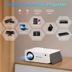 5G WiFi Bluetooth Projector, Native 1080P Outdoor Movie Projector with 350" Display, 18000L Home Theater Video Projector 4K Supported, LED Video Projector Compatible with TV Stick, Phone/PC