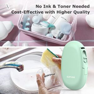 SUPVAN Label Makers E10 Mini Bluetooth Label Printer Wireless Labeler Label Maker Machine with Tape Multiple Templates Available Labelmaker for Office Organization Home Kitchen Storage Green