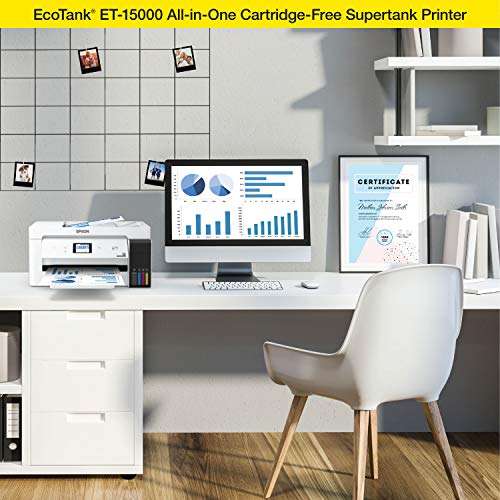 Epson EcoTank ET-15000 Wireless Color All-in-One Supertank Printer with Scanner, Copier, Fax, Ethernet and Printing up to 13 x 19 Inches