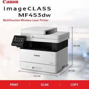 Canon imageCLASS MF453dw All-in-One Wireless Monochrome Laser Printer | Print, Copy, & Scan| | 5" Color Touch LCD | One Pass Duplex Scan