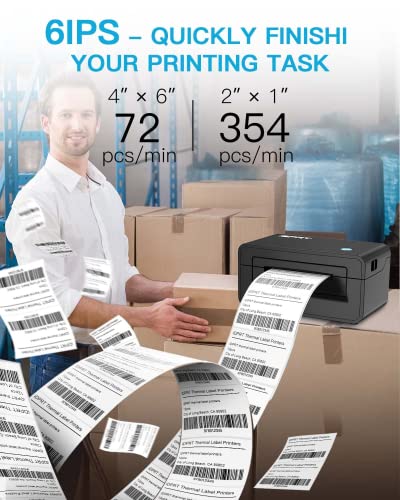 iDPRT Thermal Label Printer SP410 Thermal Shipping Label Printer, 4x6 Label Printer, Thermal Label Maker, Compatible with Shopify, Ebay, UPS, USPS, FedEx, Amazon & Etsy, Support Multiple Systems