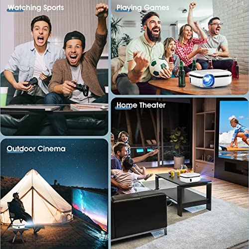 DBPOWER WiFi Mini Projector, 8500L WiFi Projector 1080P Full HD Supported & 240" Display Video Projector, Mini Portable Projector Movie Projector Compatible w/Phone/TV Stick/Laptop/PC/PS4