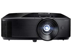 optoma h190x affordable home & outdoor movie projector | hd ready 720p + 1080p support | bright 3900 lumens for lights-on viewing | 3d-compatible | speaker built in