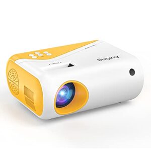 mini projector, auking 2023 upgraded 1080p supported outdoor projector, kids gift, movie projector for outdoor use, 50% zoom, compatible with hdmi, usb, laptop, ios, android phone and tv box