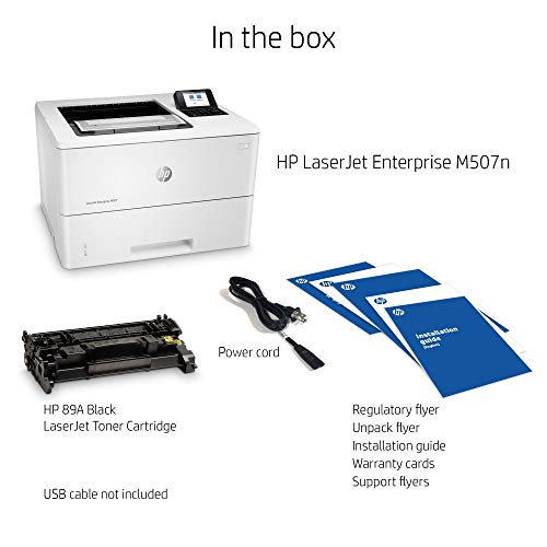 HP LaserJet Enterprise M507n Monochrome Printer with built-in Ethernet (1PV86A), White