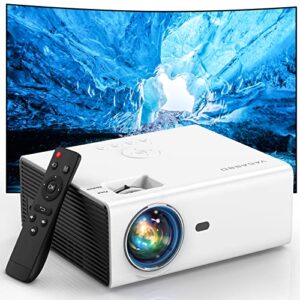 vacasso movie projector indoor, 1080p supported video projector home tv projector compatible with tv stick smartphone hdmi usb av for home cinema & outdoor movies