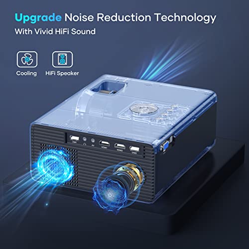 VACASSO Movie Projector Indoor, 1080P Supported Video Projector Home TV Projector Compatible with TV Stick Smartphone HDMI USB AV for Home Cinema & Outdoor Movies