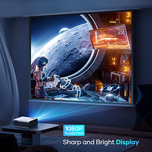 VACASSO Movie Projector Indoor, 1080P Supported Video Projector Home TV Projector Compatible with TV Stick Smartphone HDMI USB AV for Home Cinema & Outdoor Movies