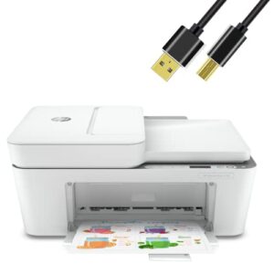 h-p all in one printer wireless inkjet photo printer, print, scan, copy, fax and mobile printing with auto document feeder includes 6 feet neego printer cable – white