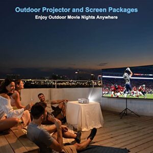 Mini Projector with 5G WiFi and Bluetooth - 8500Lumen 1080P HD Supported Outdoor Projector and Screen Packages, Portable Movie Video Projectors Compatible with TV Stick, PS5, iOS & Android Phone, HDMI