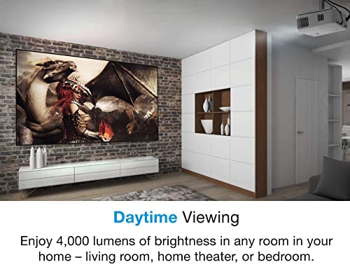 Optoma UHD38x Bright, True 4K UHD Gaming Projector | 4000 Lumens | 4.2ms Response Time at 1080p with Enhanced Gaming Mode | Lowest Input Lag on 4K Projector | 240Hz Refresh Rate | HDR10 & HLG