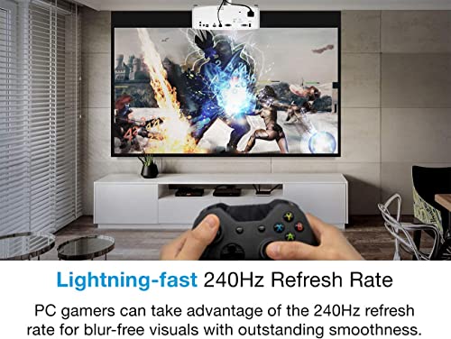 Optoma UHD38x Bright, True 4K UHD Gaming Projector | 4000 Lumens | 4.2ms Response Time at 1080p with Enhanced Gaming Mode | Lowest Input Lag on 4K Projector | 240Hz Refresh Rate | HDR10 & HLG