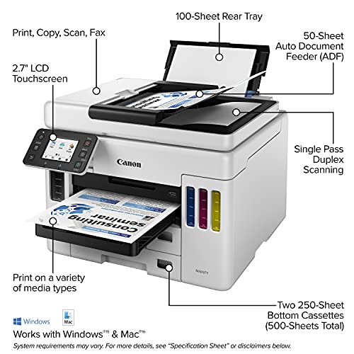 Canon MAXIFY GX7021 Wireless MegaTank Small Office All-in-One Printer