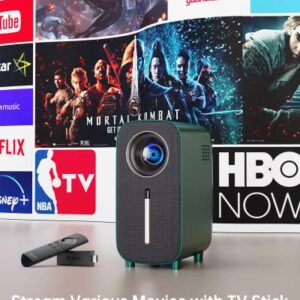 Mini Projector, HISION Bluetooth Projector 1080P Projector 4K Movie Projector Portable Home TV Projector 8500L Outdoor Video LED Projector Compatible with TV Stick Laptop Phone Tablet HDMI USB DVD H7