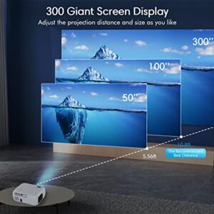 5G WiFi Bluetooth Projector 4K Supported, Xiaoya Full HD 15000L Mini Portable Projector, 300" Display 4P/4D Keystone Zoom 50% Office Outdoor Home Theater Projector Compatible w/iOS/Android/Win/TV/PS5