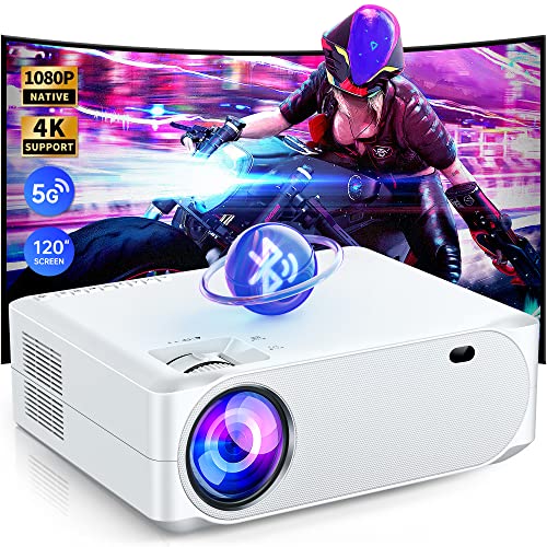 4K Projector with 5G WiFi and Bluetooth, ACROJOY 480 ANSI 15000L Native 1080P Projector 4K Support, Portable Mini Projector with 120'' Screen for Outdoor Movie Home Compatible w/HDMI/USB/TV Stick/PS5