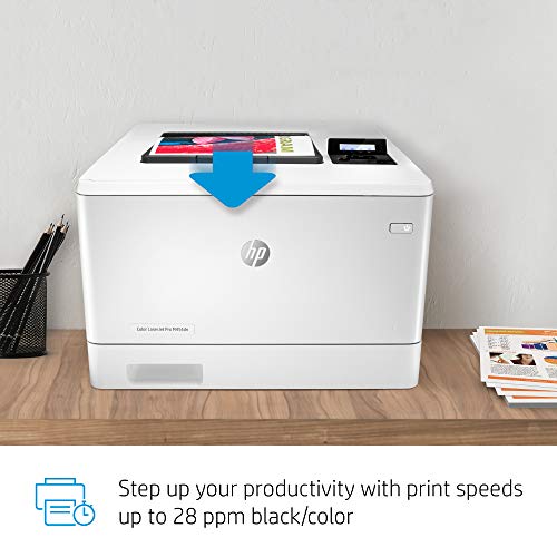 HP Color LaserJet Pro M454dn Printer, Double-Sided Printing & Built-in Ethernet (W1Y44A) White