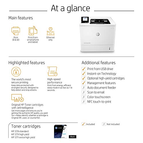 HP LaserJet Enterprise M608n Monochrome Printer with built-in Ethernet (K0Q17A), Light Gray