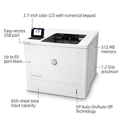 HP LaserJet Enterprise M608n Monochrome Printer with built-in Ethernet (K0Q17A), Light Gray